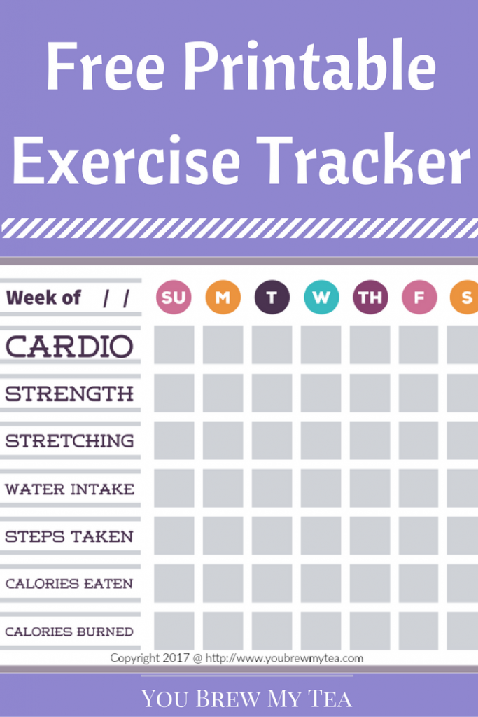 Free Printable Exercise Tracker You Brew My Tea