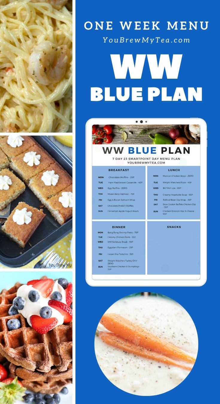 WW Blue Plan Week Meal Plan
